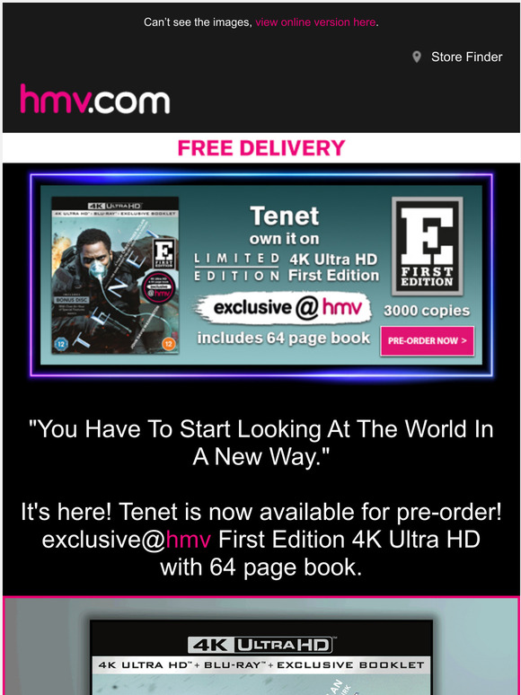 HMV (IE): Exclusive@hmv Tenet First Edition now ready for pre-order ...