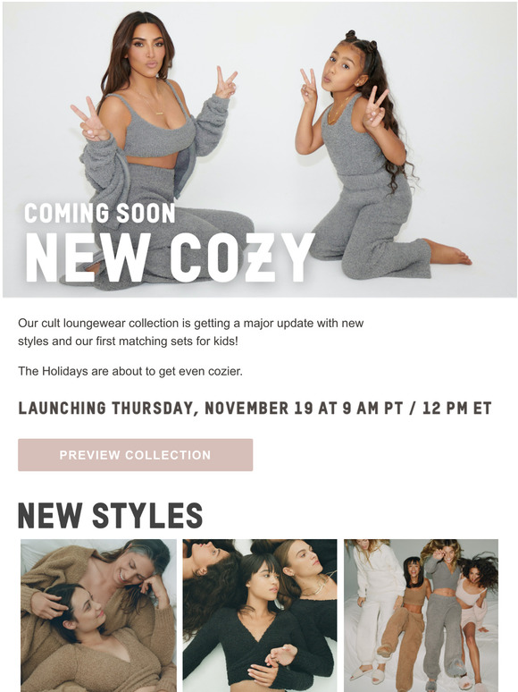 SKIMS: Coming Soon: New Cozy and Kids! | Milled