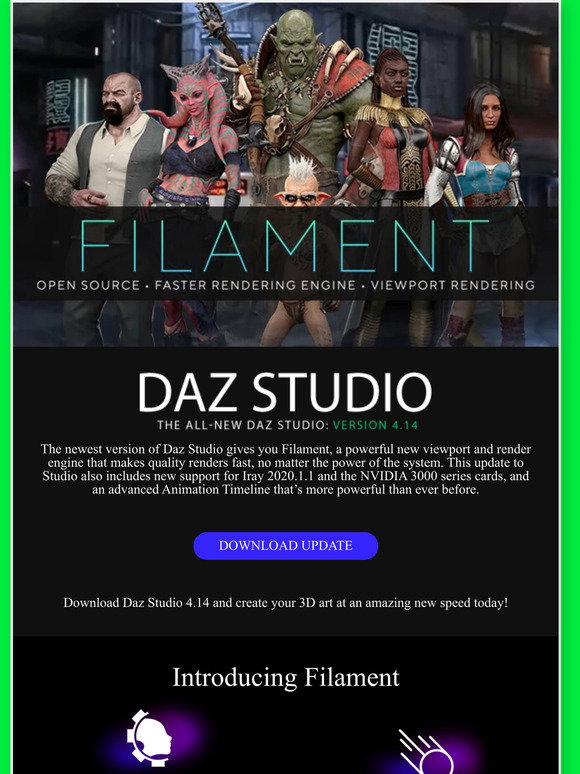 DAZ 3D: Faster Renders and Viewport with the Filament Render Engine ...