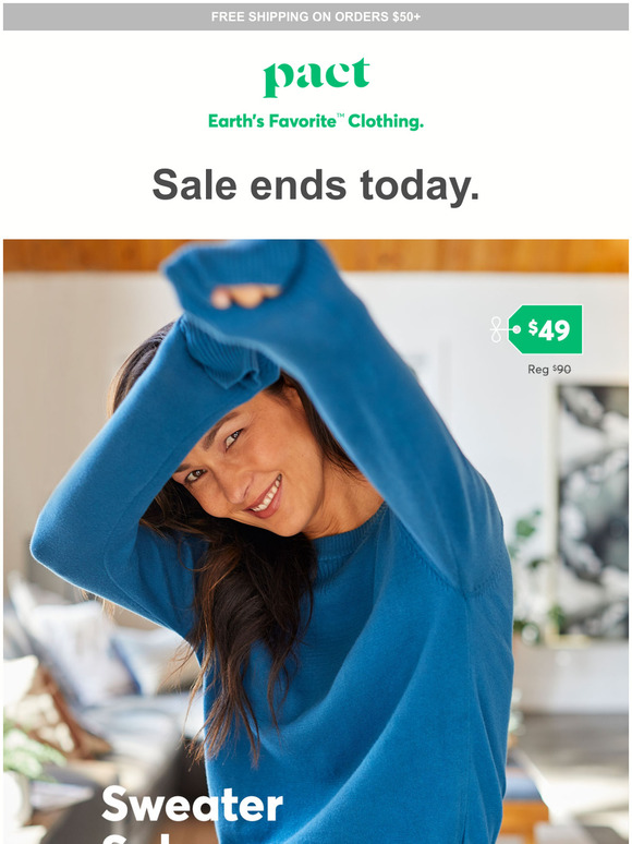 PACT Apparel: Last chance to cozy up to our sweater sale ⏰ | Milled