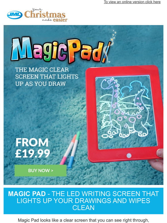 JML: The magic clear screen that lights up as you draw | Milled