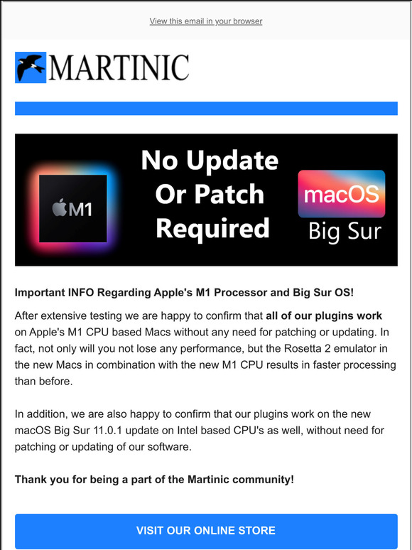 Martinic Audio: Our MAC users CAN UPGRADE to M1 and.. | Milled