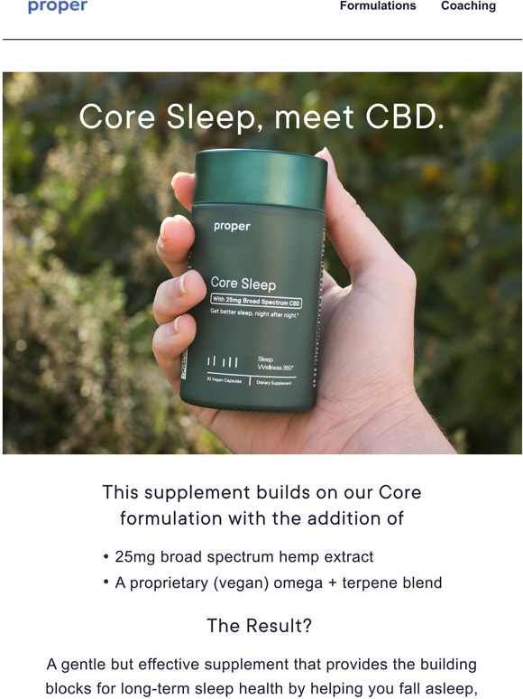 Proper: Core Sleep + CBD = even better sleep | Milled