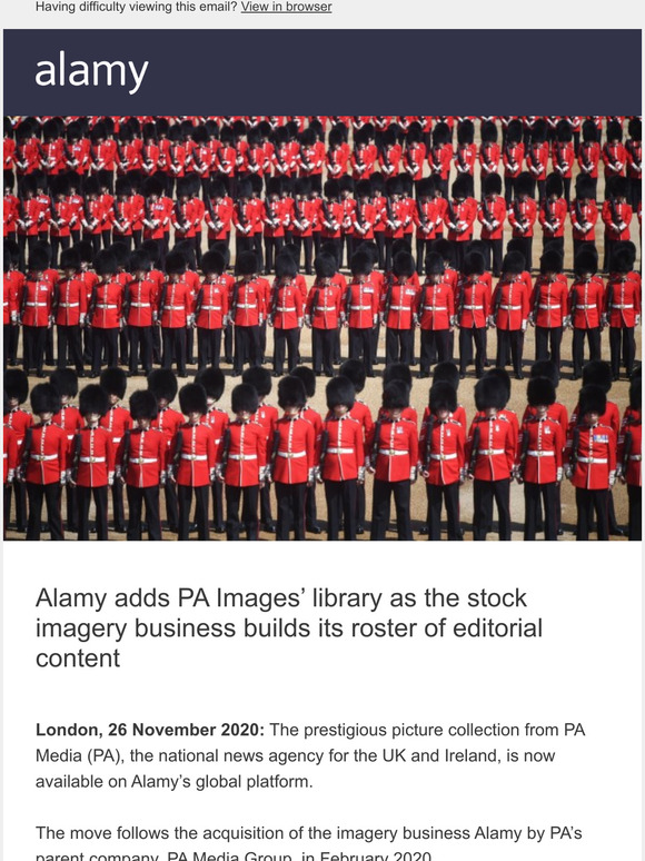 Alamy: PRESS RELEASE: Alamy adds PA Images to the library | Milled