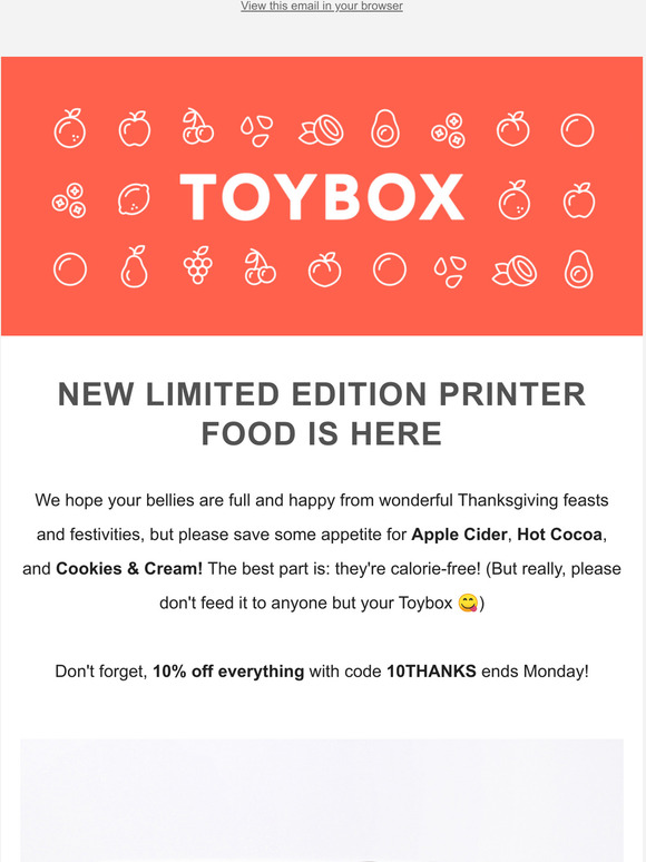 Toybox: It's here! NEW Limited Edition Printer Food | Milled
