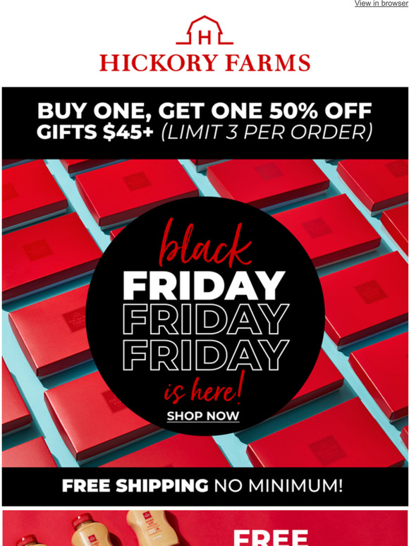 Hickory Farms: Black Friday Deals: BOGO 50% off + free shipping | Milled
