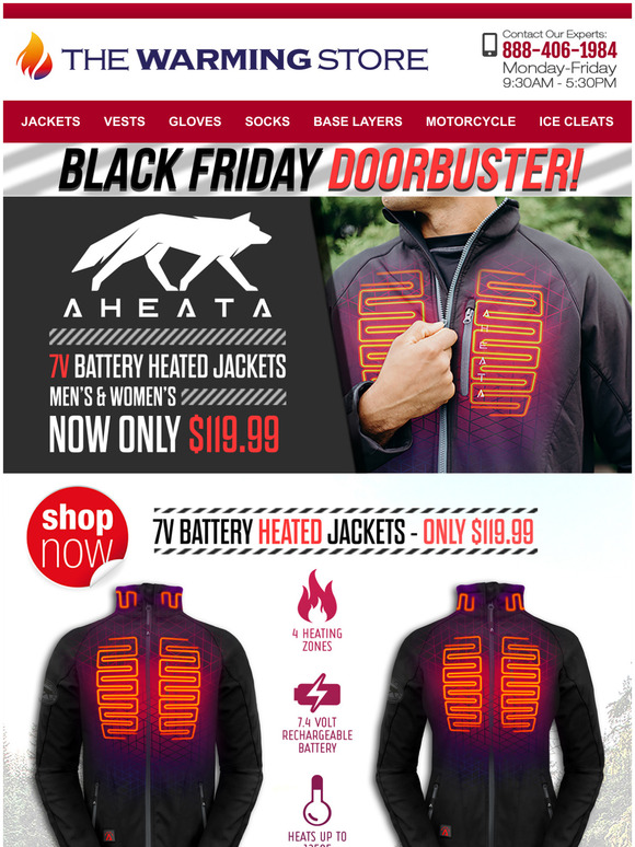 The Warming Store: Black Friday DOORBUSTER! AHEATA Battery Heated ...