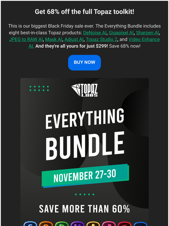 Topaz Labs: Meet the Everything Bundle! Get 68% OFF the full Topaz ...