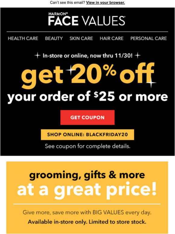 Harmon Face Values: It’s Not Over Yet! Black Friday Week Continues with ...