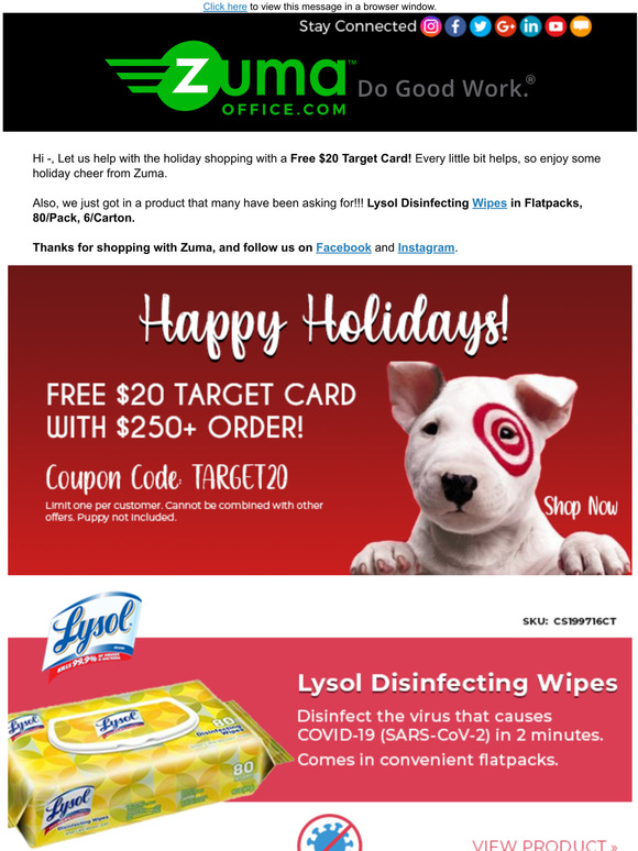 Zuma Office Supply: $20 Target Gift Card & More | Milled