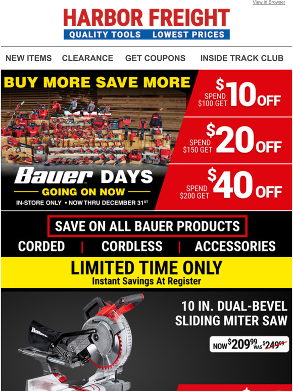 Harbor Freight: Bauer Days are Here! | Milled