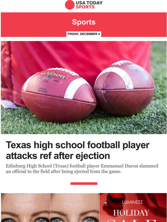 USA TODAY: Texas high school football player attacks ref after ejection ...