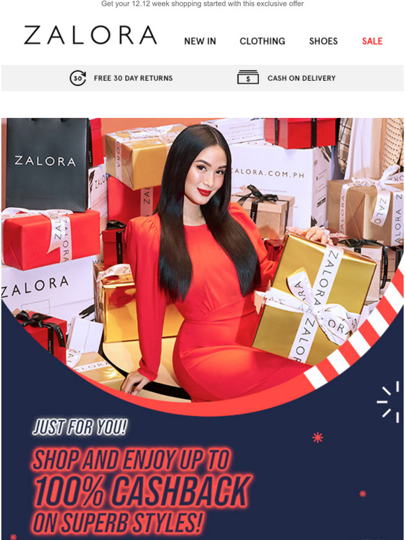 ZALORA: This one is Just For You 🙌 Up to 100% cashback on your order ...