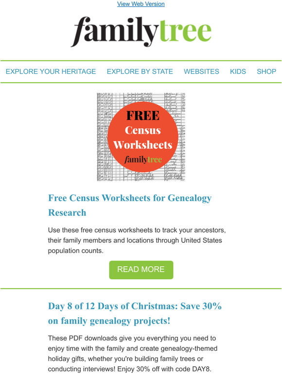 Family Tree Magazine: Free Downloadable Census Worksheets for Genealogy ...