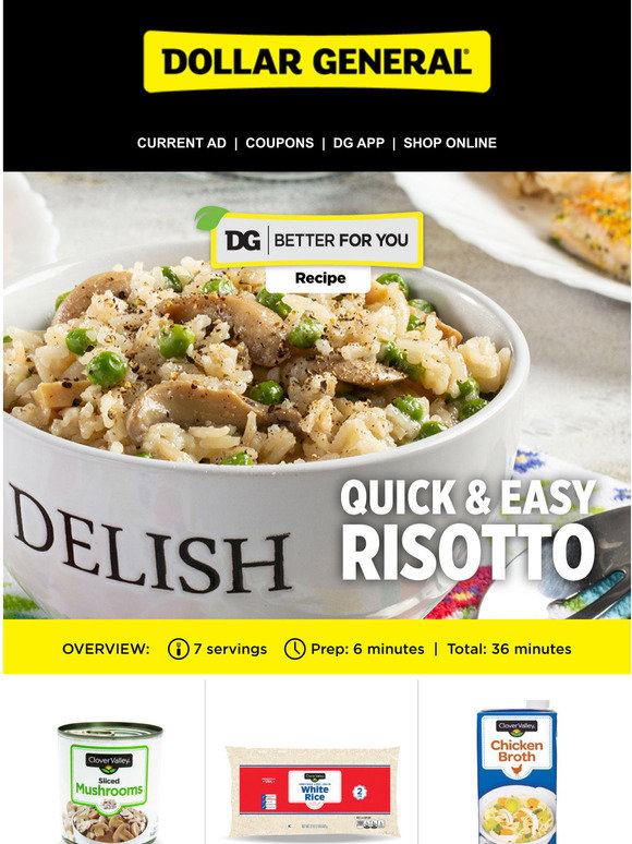 Dollar General: Better For You Recipe: Quick & Easy Risotto. | Milled