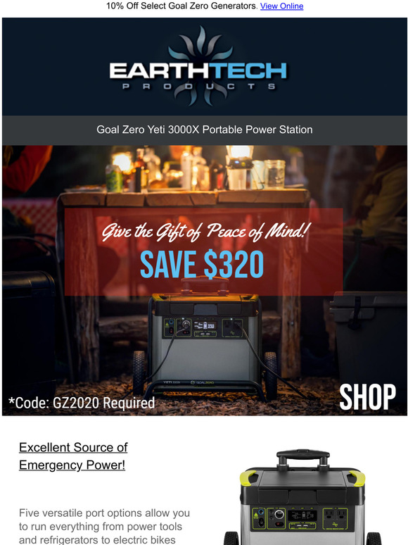 Earthtech Products: : [Flash Sale] $320 Off New Yeti 3000X Generator ...
