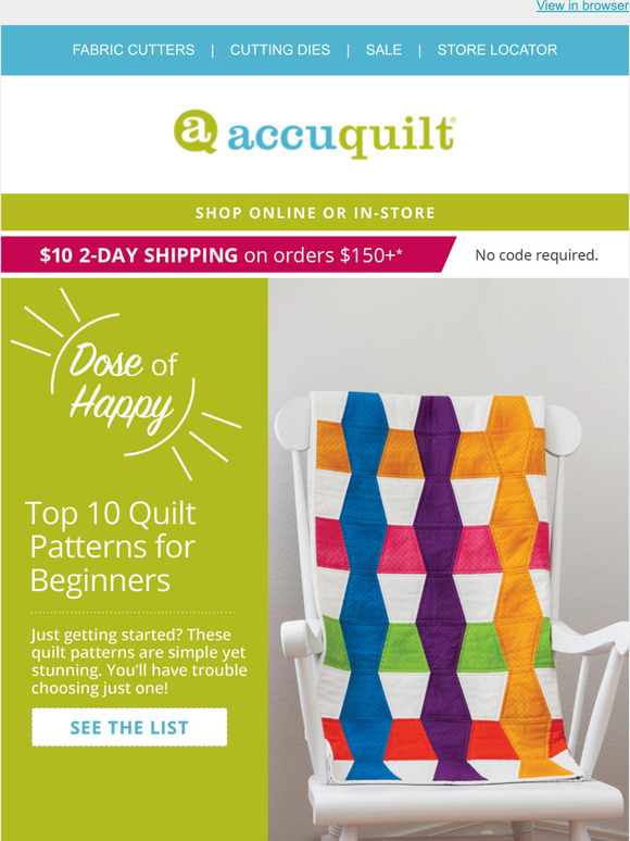 AccuQuilt: 10 Free Quilt Patterns that are Unbelievably Easy! | Milled