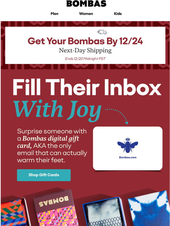 Bombas: Send A Digital Gift Card | Milled