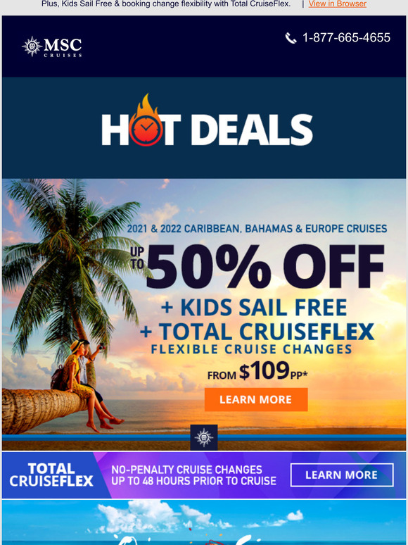 MSC Cruises: 🔥 Hot Deals - Up To 50% Off Cruises, Ocean Cay Weekend ...