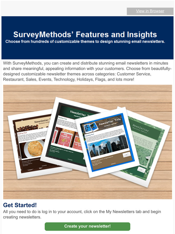 SurveyMethods: SurveyMethods: Customizable themes to design stunning email newsletters | Milled