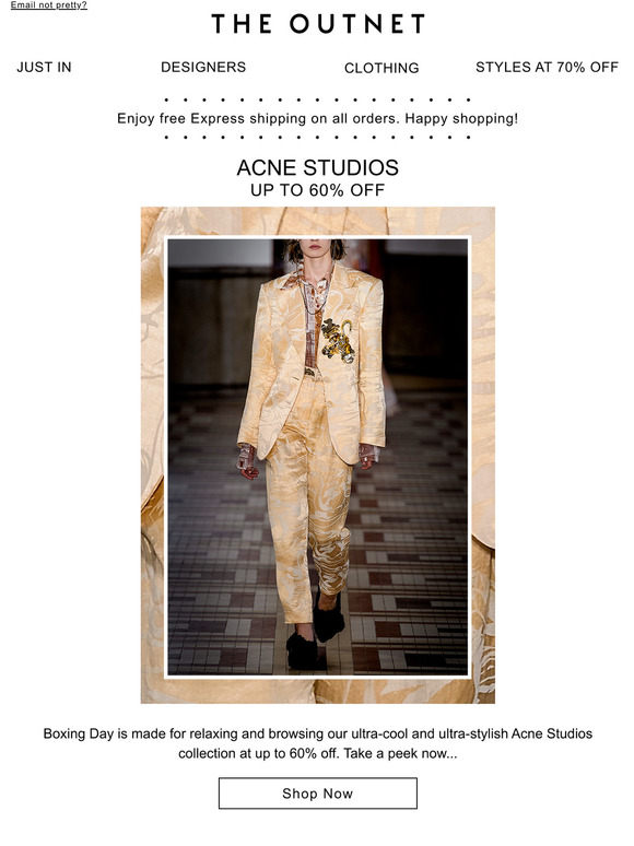 THE OUTNET: Boxing Day Plans: Shop Acne Studios at up to 60% off | Milled