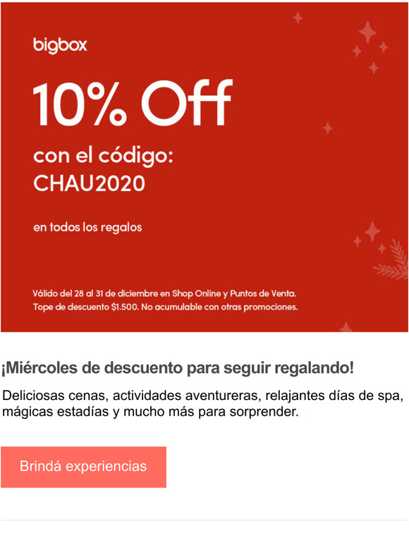bigbox argentina: ¡El regalo del futuro, HOY! ⏳ Regalá las experiencias ...