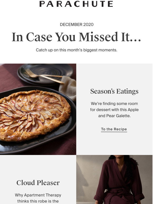 Parachute: Seasonal Desserts + The Coziest Robe | Milled