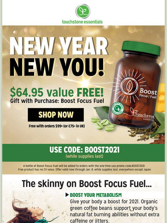 Touchstone Essentials: ⚡ FREE bottle of Boost Focus Fuel! | Milled