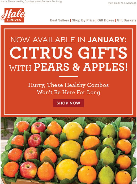 Hale Groves: Now Available In January: Citrus Gifts with Pears & Apples ...