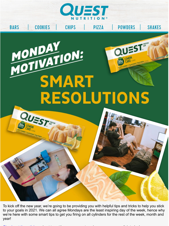 Quest Nutrition: Monday Motivation – Setting Smart Resolutions | Milled