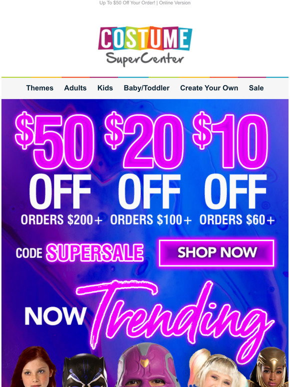 Costume SuperCenter: BOOM! 💥 Your $10 Coupon Is Here! | Milled