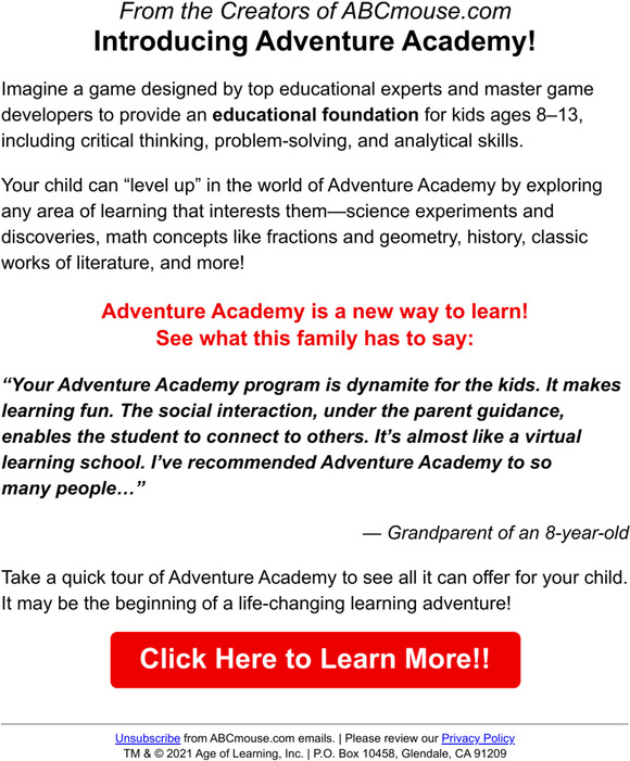 ABCmouse.com: Learning + Fun = Success! Ages 8-13 | Milled