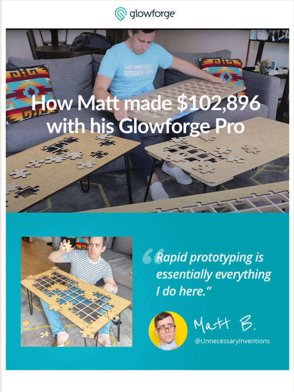 Glowforge: How Matt made $102,896 with his Glowforge | Milled