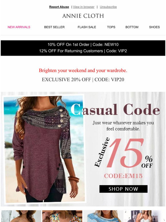 Annie Cloth: The casual and fabulous look will brighten your weekend ...