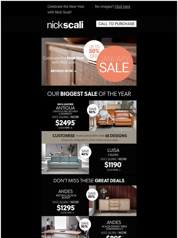 Nick Scali: JANUARY SALE ON NOW | Milled