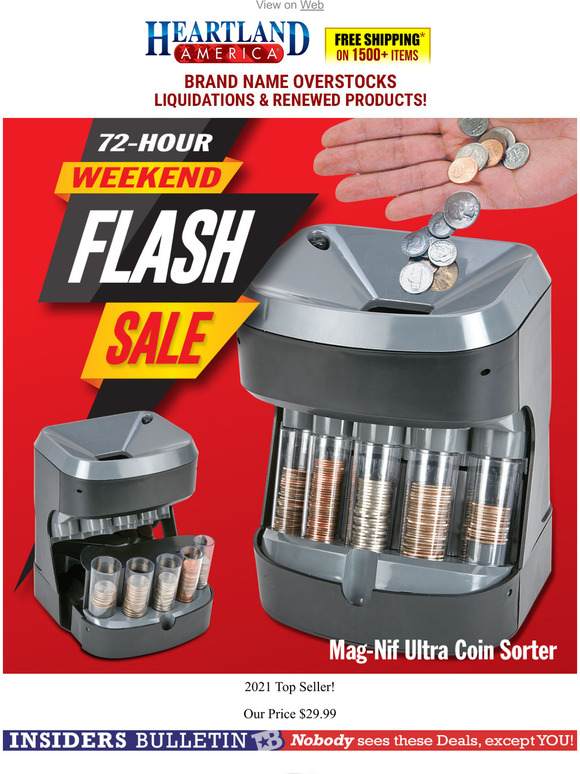 Heartland America: Back in Stock! $29.99 Mag-Nif Ultra Coin Sorter | Milled