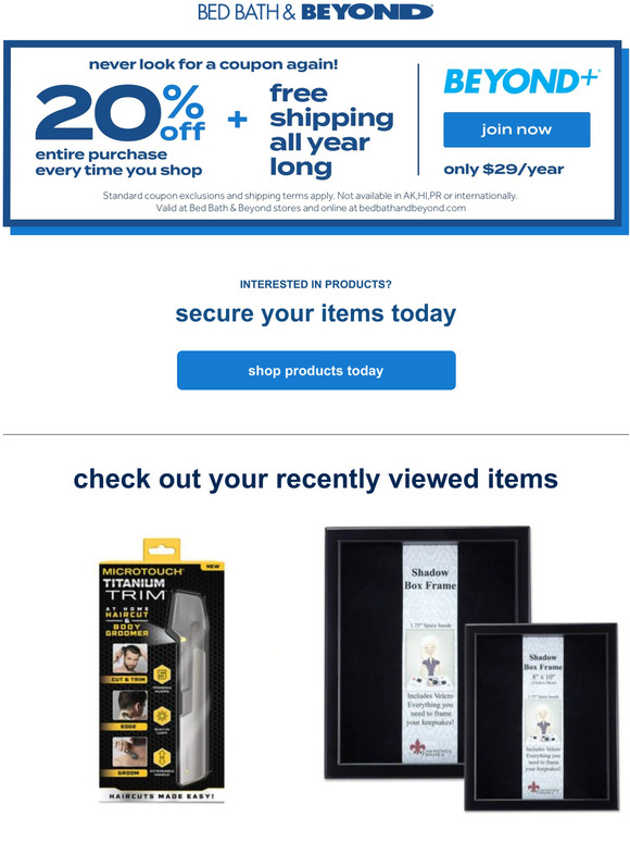 Bed Bath & Beyond: Your recently viewed items... | Milled