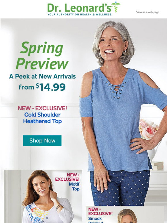 Dr. Leonard's: SPRING Preview – A Peek at New Arrivals, Starting from ...