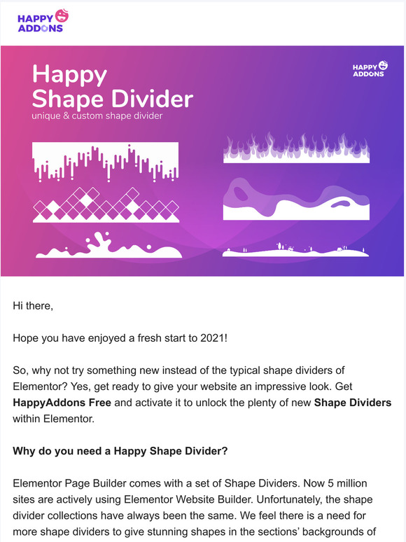 Happy Addons: Get 18 New Shape Dividers in Your Elementor Shape Divider ...