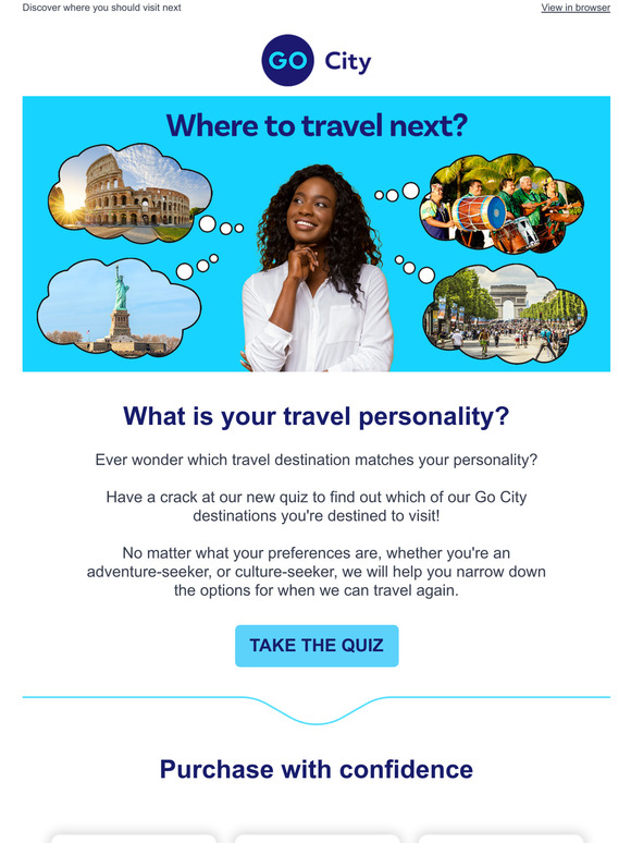 Go City: What is your travel personality? 🌎 | Milled