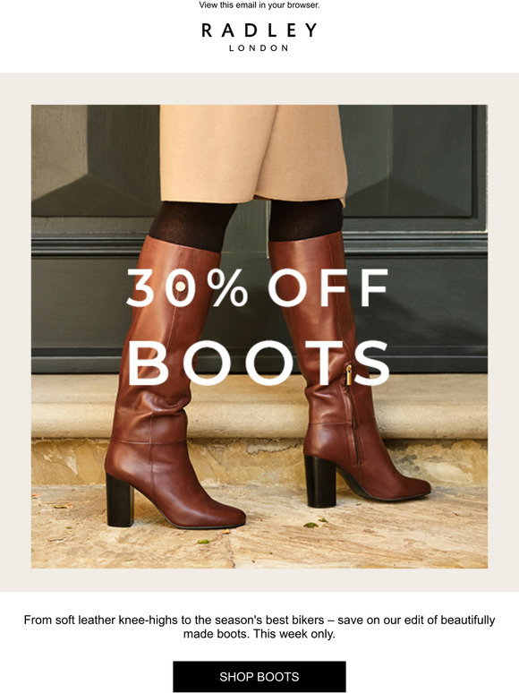 Radley: 30% off all leather boots NOW ON | Milled