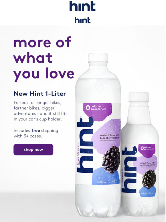 Hint Water: 1-Liter Hint is now available! | Milled