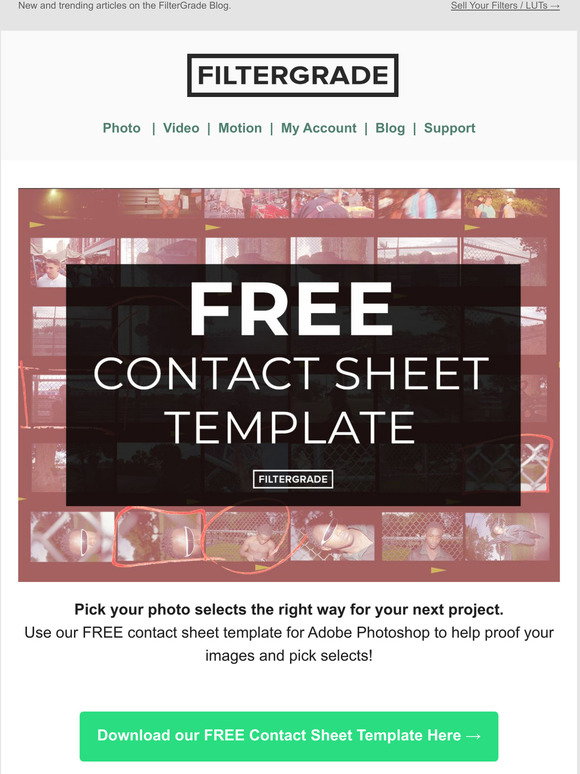 FilterGrade: FREE Contact Sheet Template! | Milled