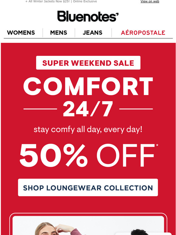 Bluenotes: Stay Comfy All Weekend Long 🛋️ ALL Loungewear NOW 50% Off ...