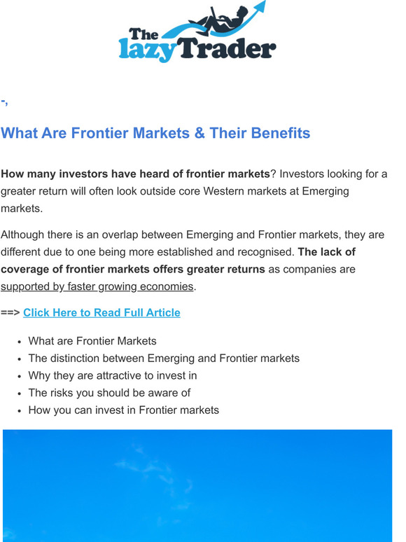 The Lazy Trader: What Are Frontier Markets & Their Benefits | Milled
