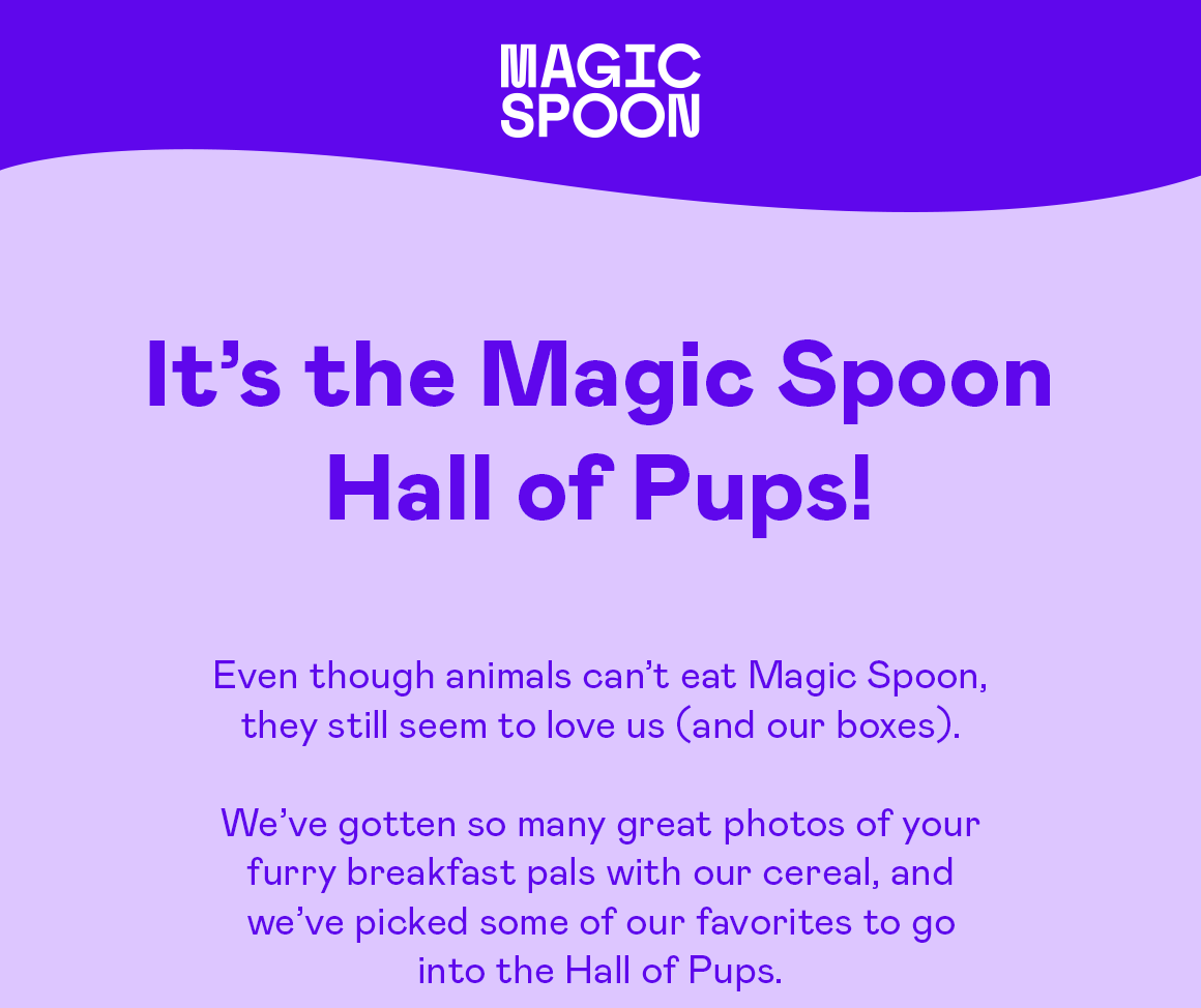 Magic Spoon: Our favorite furry friends 🐶 | Milled
