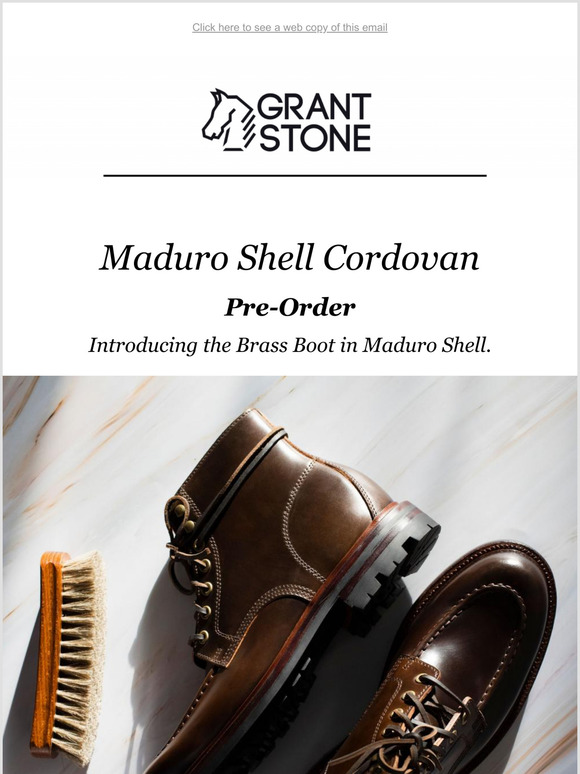 Grant Stone: Pre-Order: Brass & Edward Boot in Maduro Shell Cordovan ...