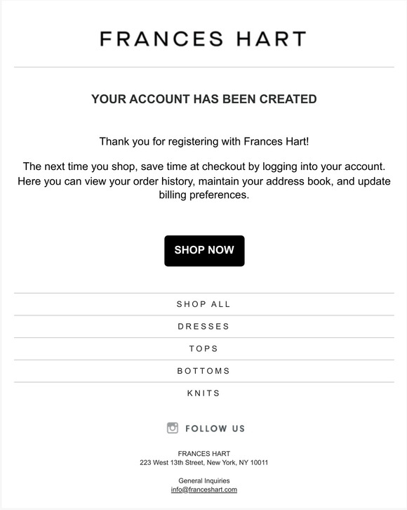 Frances Hart: Frances Hart Account Confirmation | Milled