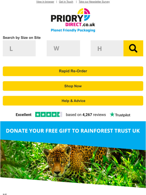 Priory Direct: Protect 1000m2 of Rainforest every time you spend over £ ...