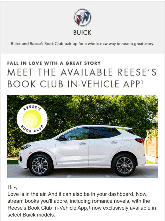 Buick: Fall in love with the Reese’s Book Club In-Vehicle App, now ...